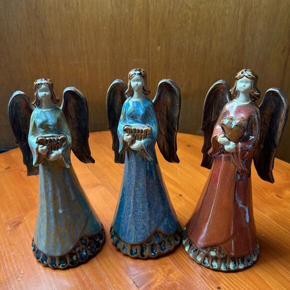 Pier 1 | Accents | Vintage Set Of 3 Ceramic Angels Tall | Poshmark